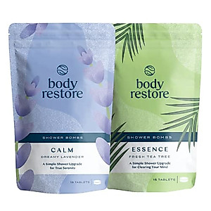 Body Restore Shower Steamers Aromatherapy (15 Pack x 2) - Gifts for Mom, Gifts for Women & Men, Shower Bath Bombs, Lavender, Tea Tree Essential Oils, Stress Relief