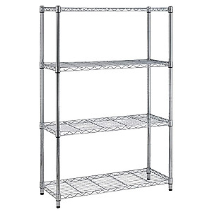 BestOffice Adjustable Wire Shelving Storage Shelves Heavy Duty Shelving Unit for Small Places Kitchen Garage (Chrome, 36×14×54)