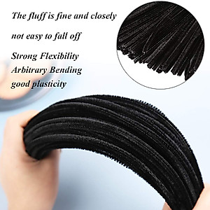 Zxiixz 100Pcs Pipe Cleaners, Pipe Cleaners Craft, Chenille Stems Creative Craft Pipe Cleaners for Festivals Decorations, Crafting Pipe Cleaners, Craft Supplies for Home DIY Handcraft Arts/Black