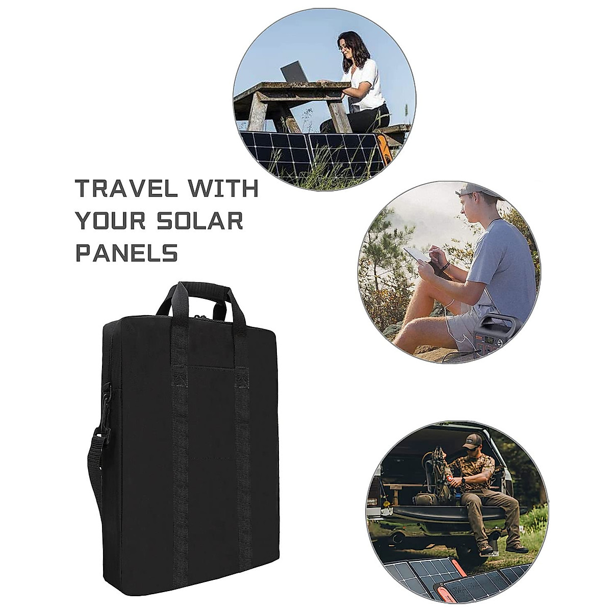 Global Storage Padded Utility Solar Panel Bag,for Jackery 100 watt Solar Panel,Double Layer Design, Can Hold 2 Battery Panels.