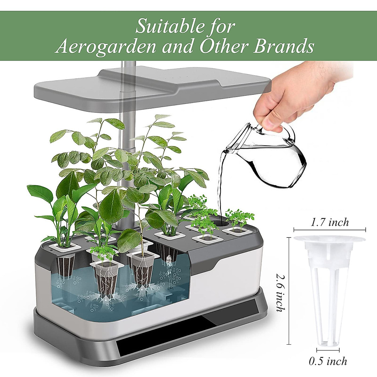 Tigvio 125pcs Seed Pods Kit for Aerogarden, Hydroponics Garden Accessories for Starting System Compatible with Hydroponics Supplies from All Brands, 50 Grow Sponges, 50 Pod Labels