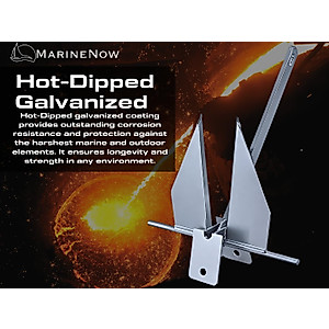 MarineNow Deluxe Portable 8.5 lb Fluke Style Anchor Kit for 15' - 24' Boat