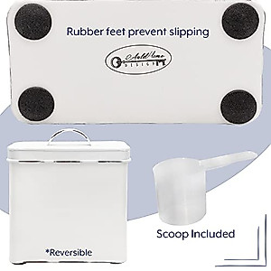 AuldHome Laundry Scent Booster Storage Container (White), Enamelware Canister Dispenser for Clothing Fragrance Beads