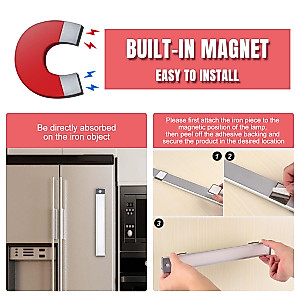 54-LED Motion Sensor Cabinet Light,Under Counter Closet Wireless USB Rechargeable Kitchen Night Lights,Battery Powered for Wardrobe,Cabinet,Cupboard（Warm Light）-2Pack