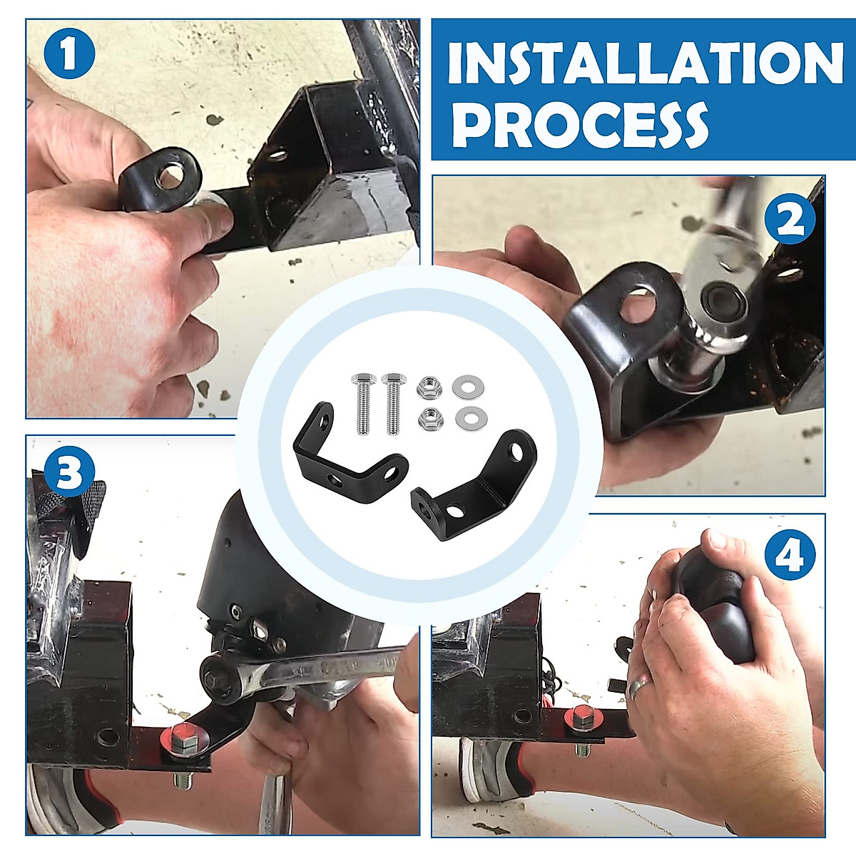 E-cowlboy for BoatBuckle G2 Universal Strap Mounting Bracket Kit #F14254 Retractable Transom Straps Mounting Bracket Kit for Boat Trailers 3-Sided Brackets