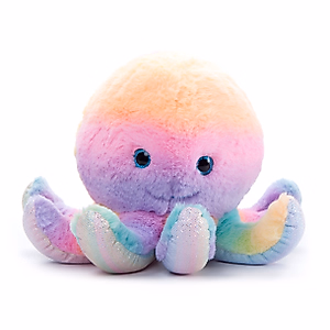 The Petting Zoo Octopus Stuffed Animal Plushie, Ombrez Ocean Animals, Rainbow Zoologee Octopus Plush Toy 10 inches