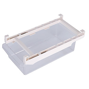 Fridge Drawer Organizer, Refrigerator Organizer Bins Pull Out Shelf Storage Transparent Organizer Fridge Shelf Holder Storage Box for Egg Fruit Vegetable Seafood Meat for Fridge Shelf Under