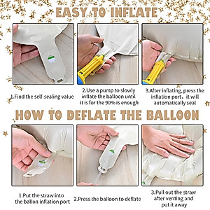 40 Inch Cream White 1 Balloon Numbers, Large Number 1 Balloon Foil Helium Number Balloons, Big 1st Mylar Birthday Balloons for Boys Girls 1st Birthday Party Decorations Anniversary Party Supplies