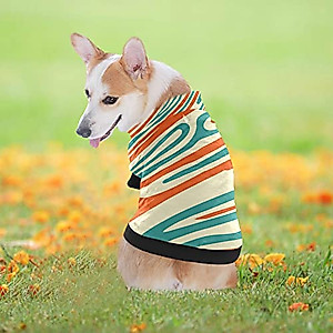 Kigai Psychedelic Orange Swirl Dog Coat Fleece Warm Windproof Pet Clothes for Snow Cold Weather, Soft Cozy Breathable Dog Winter Jacket for Small Medium Large Dogs with Leash Hole Pet Coat(XXS - XL)