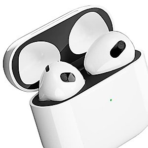 Johncase 2 Sets Dust Guard Sticker Compatible with AirPods Cases 3rd Generation (Black)
