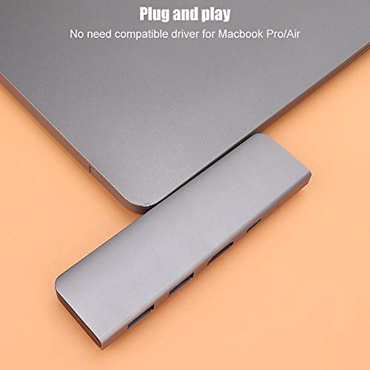 USB C Hub, 7 in 1 Type C HUB Multiport Adapter with 2 USB3.0, 4K HDMI Port, Gigabit LAN Port for MacBook/MacBook Pro 2017/2018.