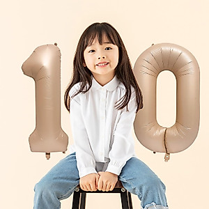 Number 50 Balloons 32 Inch Digital Balloon Alphabet 50th Birthday Balloons Digit 50 Helium Balloons Big Balloons for Birthday Party Supplies Wedding Bachelorette Bridal Shower, Caramel Number 50
