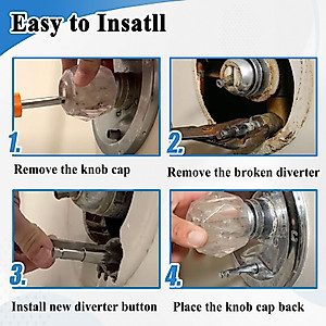 Ebrmeiwo RP5649 Stainless Steel Push Button Diverter, Compatible with Tub and Shower Faucets, Replacement Bathtub Valves Assembly