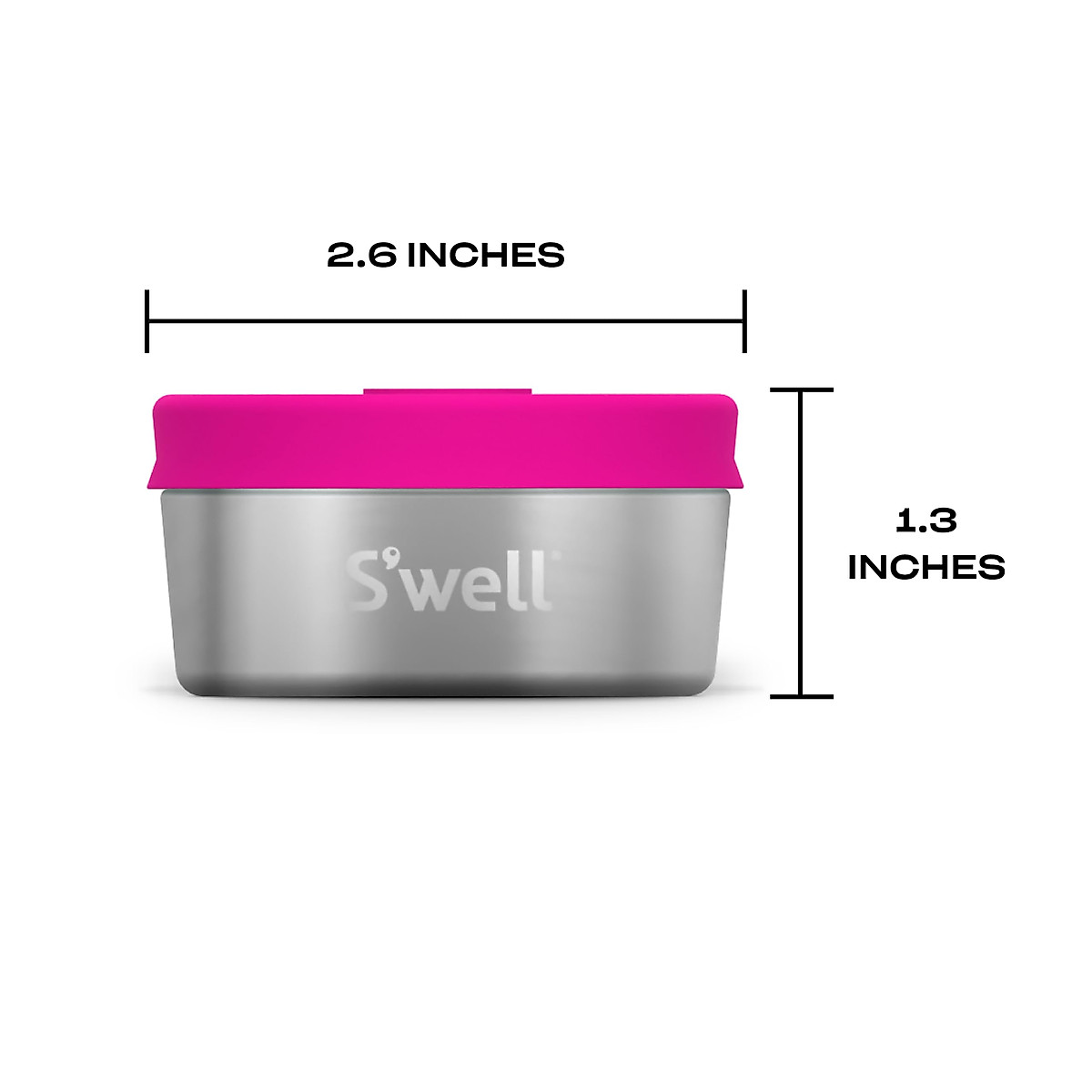 S'well Stainless Steel Condiment Container Set of Two, 2oz, Dragonfruit/Kiwi, Single Walled Durable Construction, Leakproof Silicone Lids, Dishwasher Safe