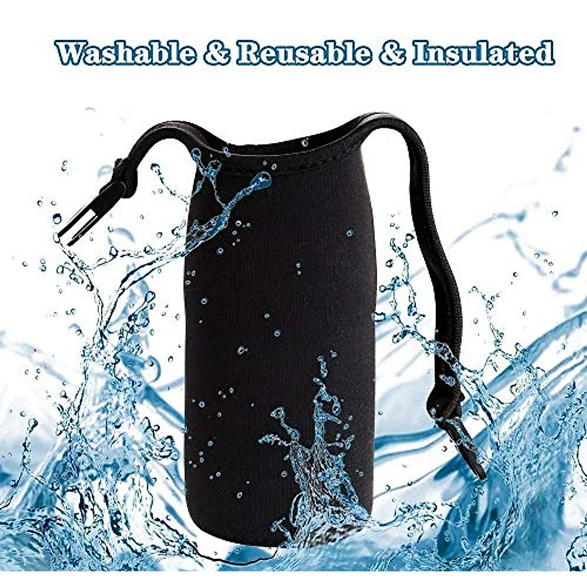 20 oz Tumbler Carrier Holder Water Bottle Handle Bag for yeti,rtic,ozark trail Tumbler and More Travel To-Go Cups Bottles (Black, 20 oz)