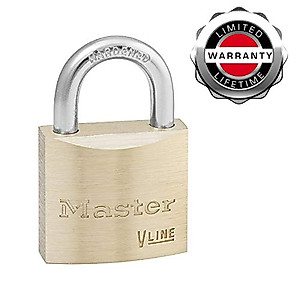 Master Lock 4130KA-314 Key Padlock with Brass Body, Gold, 4,9 x 3 x 1,2 cm