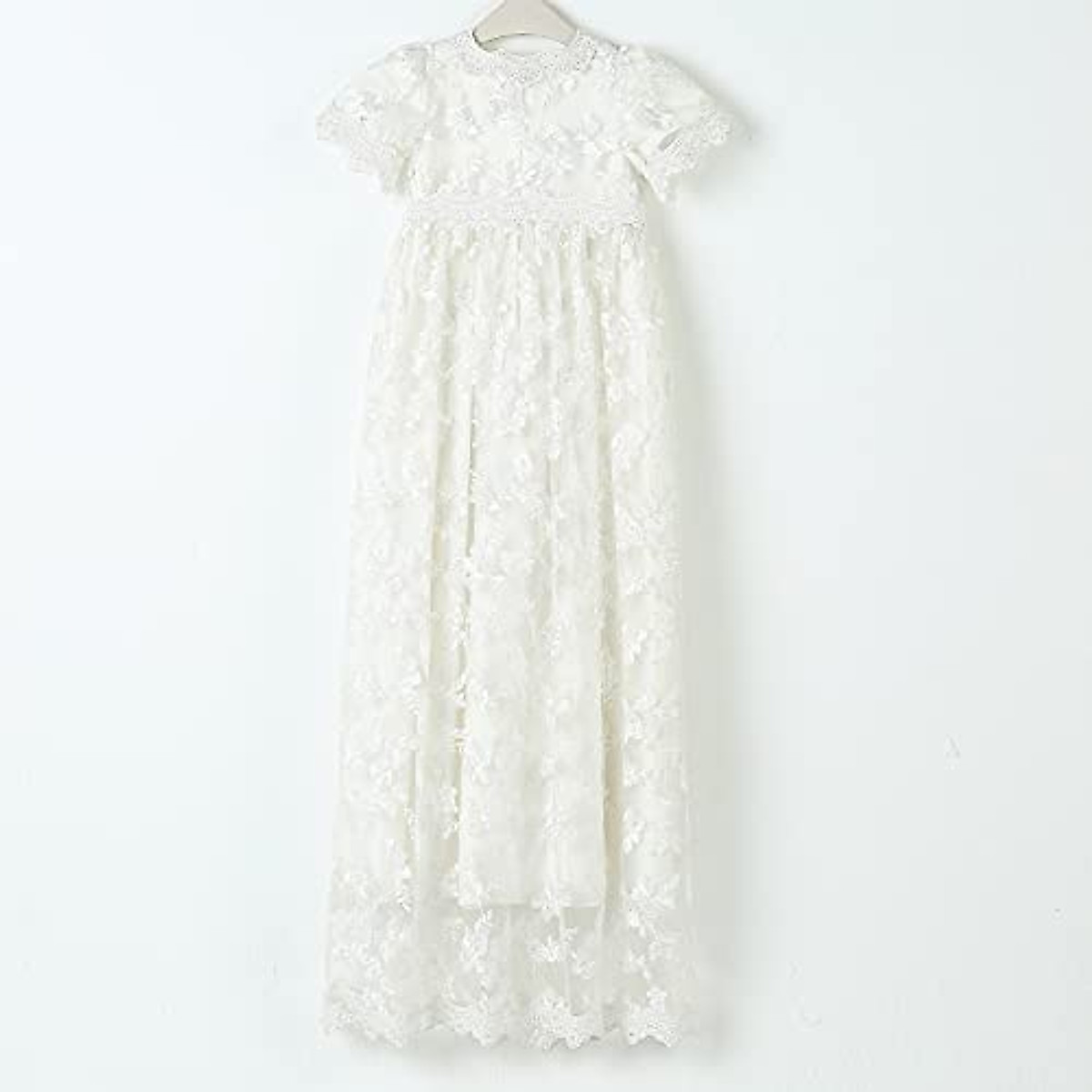 Bow Dream Baby Girl Christening Baptism Dresses Newborn Gowns with Headband Outfit White 3-6 Months