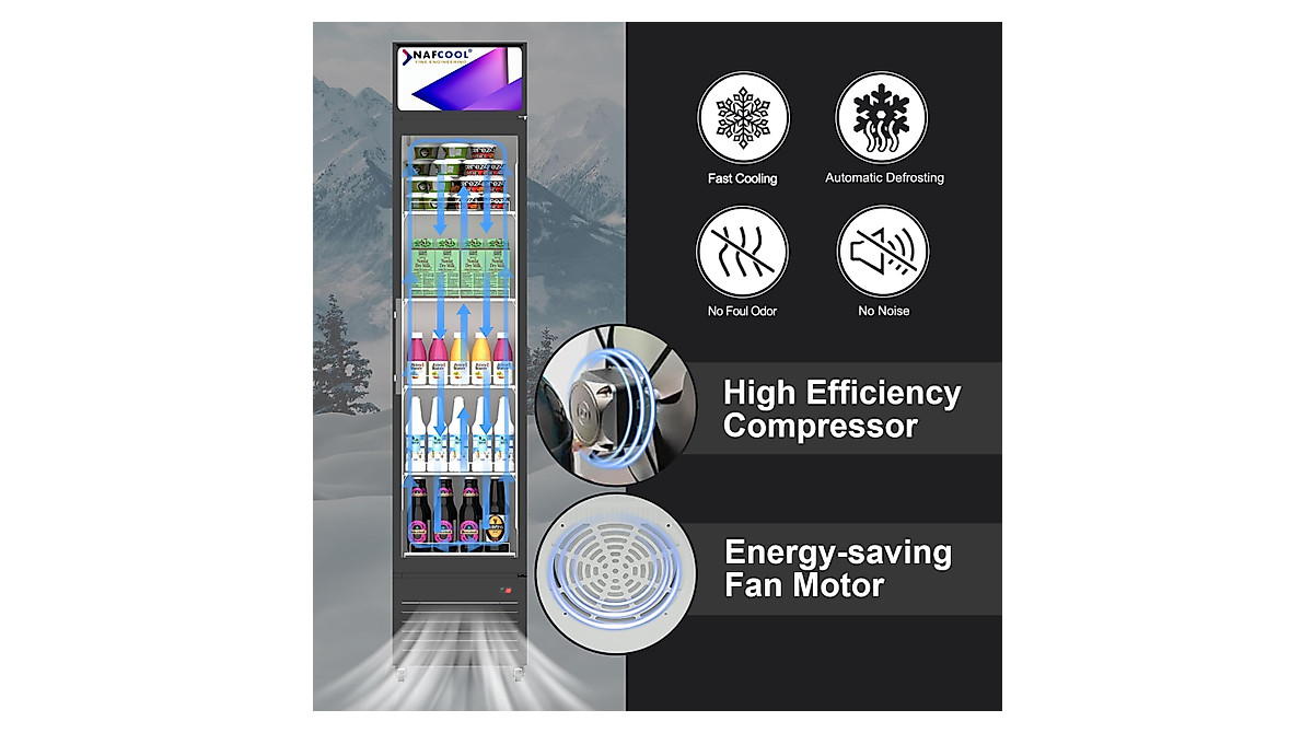 NAFCOOL 6 Cu Ft Commercial Beverage Refrigerator