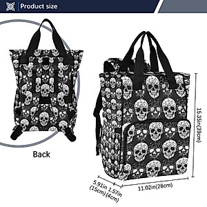 ALAZA Diaper Bag Backpack for Baby Nappy Changing Bags Multifunction Gothic Skull(1) Travel Back Pack(226te5e)