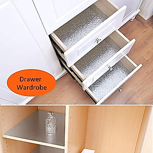 Beminh Kitchen Backsplash Wallpaper Stickers, Kitchen Stickers Self Adhesive Kitchen Aluminum Foil Stickers Oil Proof Waterproof Kitchen Stove Sticker (15.7X394 Inches)