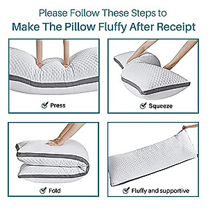 Oubonun 20x54 Full White Body Pillow for Adults, Big Long Bed Pillow for Sleeping, Premium Firm Body Support Pillows for Side Sleepers