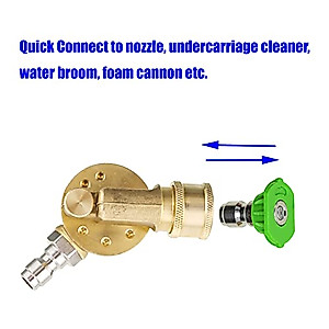 M MINGLE Gutter Cleaner Attachment, Pivoting Coupler for Pressure Washer Nozzle, 240 Degree Rotation, 1/4 Inch Quick Connect, 4500 PSI
