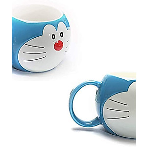 Coffee Milk Tea Ceramic Cup, Doraemon Cartoon Ceramic Cup, Faith Cup, Water Cup, Breakfast Cup, Tea Cup, Milk, Cola, Beer, Cool Drink Cup, Blue (A)