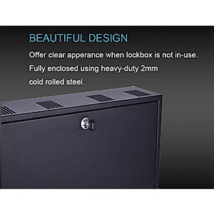 Kenuco Heavy Duty 16 Gauge Steel DVR Security Lockbox with Fan and Swing Open Top (18'' x 18'' x 5'' Black)