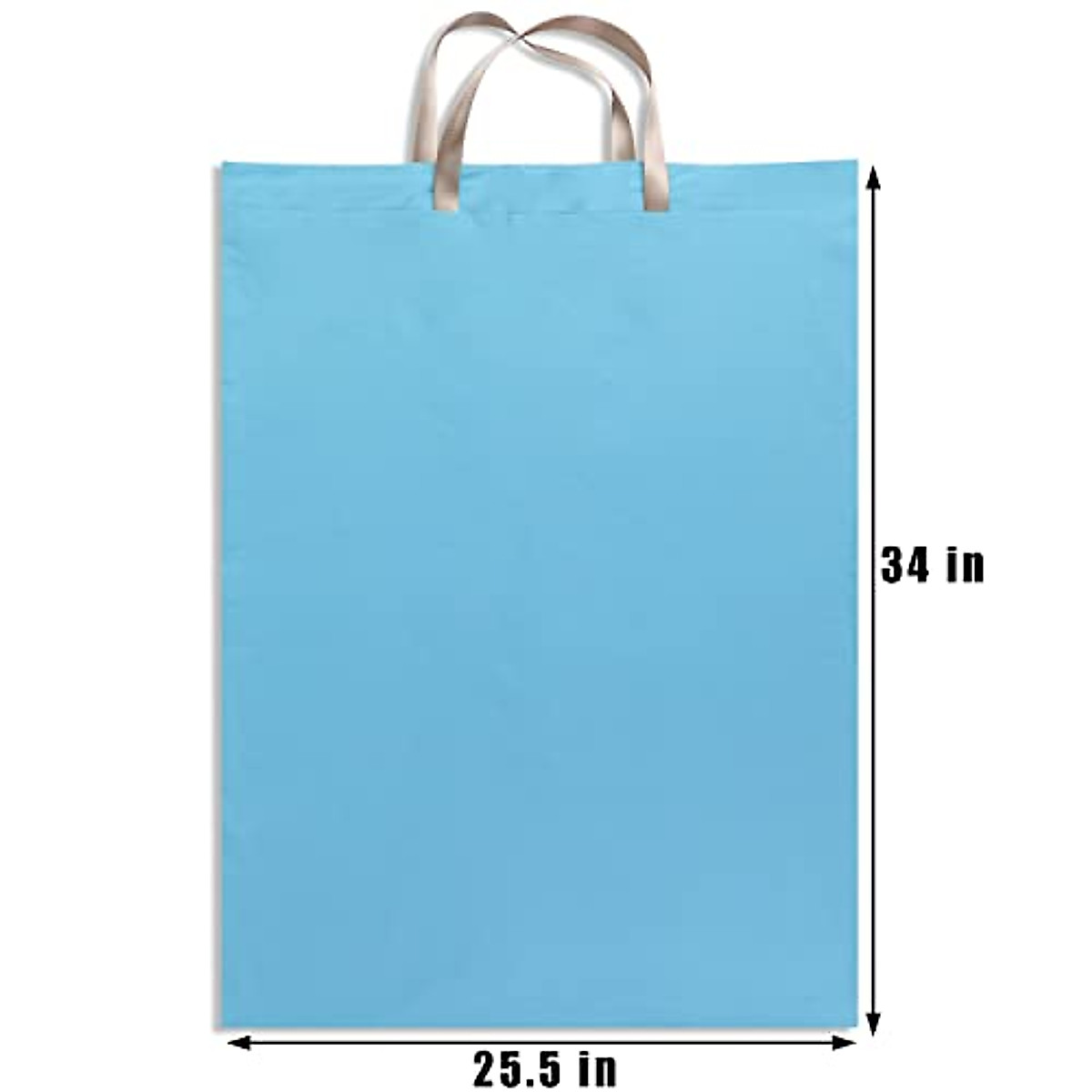 LOLOMLO Extra Large Canvas Laundry Bags with Handles & Drawstring Closure, Heavy Duty Tears Resistant Clothes Storage Travel Bags, Machine Washable Multi Use Laundry Bag liner for Laundry Hamper - 25.5" x 34" - Sky Blue