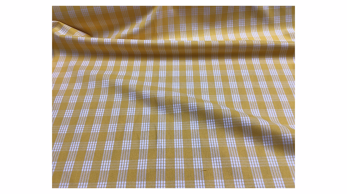 Yellow Palaka Hawaiian Fabric by The Yard - 100% Cotton Hawaiian Print