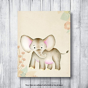 Safari Nursery Decor Jungle Baby Animals Prints for Nursery Decor Art - Large Giant Collection - 6 UN-Framed Neutral Kids Stuff Animal Theme Wall Prints. Elephant Giraffes boy Lion Buddies (5x7)