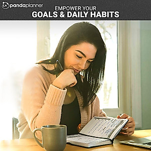 Black Daily Planner 2023 by Panda Planner - Organizer Planner for Goals, Gratitude & Focus - Weekly & Monthly Agenda Sections - Undated 90 Day Planner