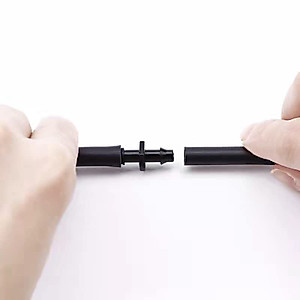 La Farah Universal 1/4" Barbed Coupling Fittings 100 -Pack, Fit of 1/4" Drip Tubing, Drip Irrigation Accessories Barbed Couplers,Black