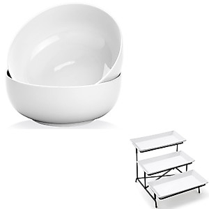 Yedio 90 oz Pasta Bowls 3 Tier Serving Tray