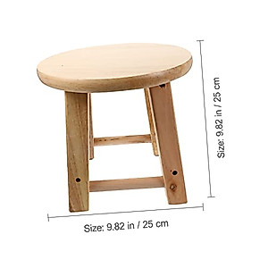 SEWOART 1pc Bathroom Stool Stools Creative Stool Bedside Stool Century Gardening Stool Foot Stepping Stool for Chair Mini Sitting Pedicure Low Potty Decorative Shoe Solid Wood