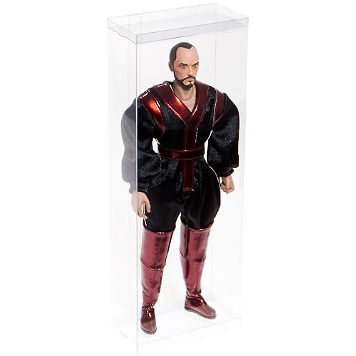 DollSafe Clear Folding Display Box for Large 11-12.5 inch Dolls and Action Figures, 5" W x 2.5" D x 13" H, Pack of 2