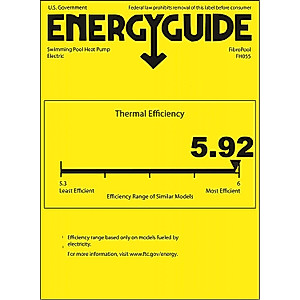 FibroPool Swimming Pool Heat Pump - FH255 55,000 BTU - for Above and In Ground Pools and Spas - High Efficiency, All Electric Heater - No Natural Gas or Propane Needed