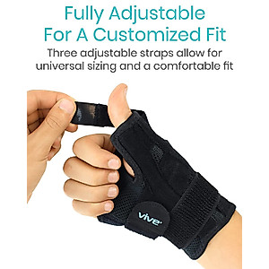Vive Thumb & Wrist Brace for Right or Left Hand (2 Pack) - Spica Splint Brace for Carpal Tunnel, Tendonitis, & Arthritis in Hands or Fingers - Compression Support for Women Men - Stabilizer Relief