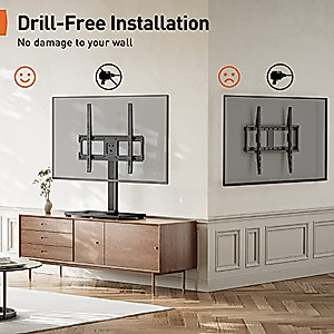 Perlegear Tabletop TV Stand, Universal TV Stand for 23–55 Inch LCD/LED/OLED TVs, Height-Adjustable with Tempered Glass Base & Cable Management, Holds up to 77 lbs, VESA 400x400mm, PGTVS02