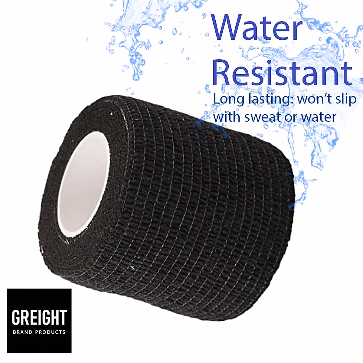 Self Adhesive Bandage Wrap 2 Inch x 5 Yards - Breathable Athletic Cohesive Bandage for Sports Injury, Ankle, Knee and Wrist Sprains (Pack of 6, Black)