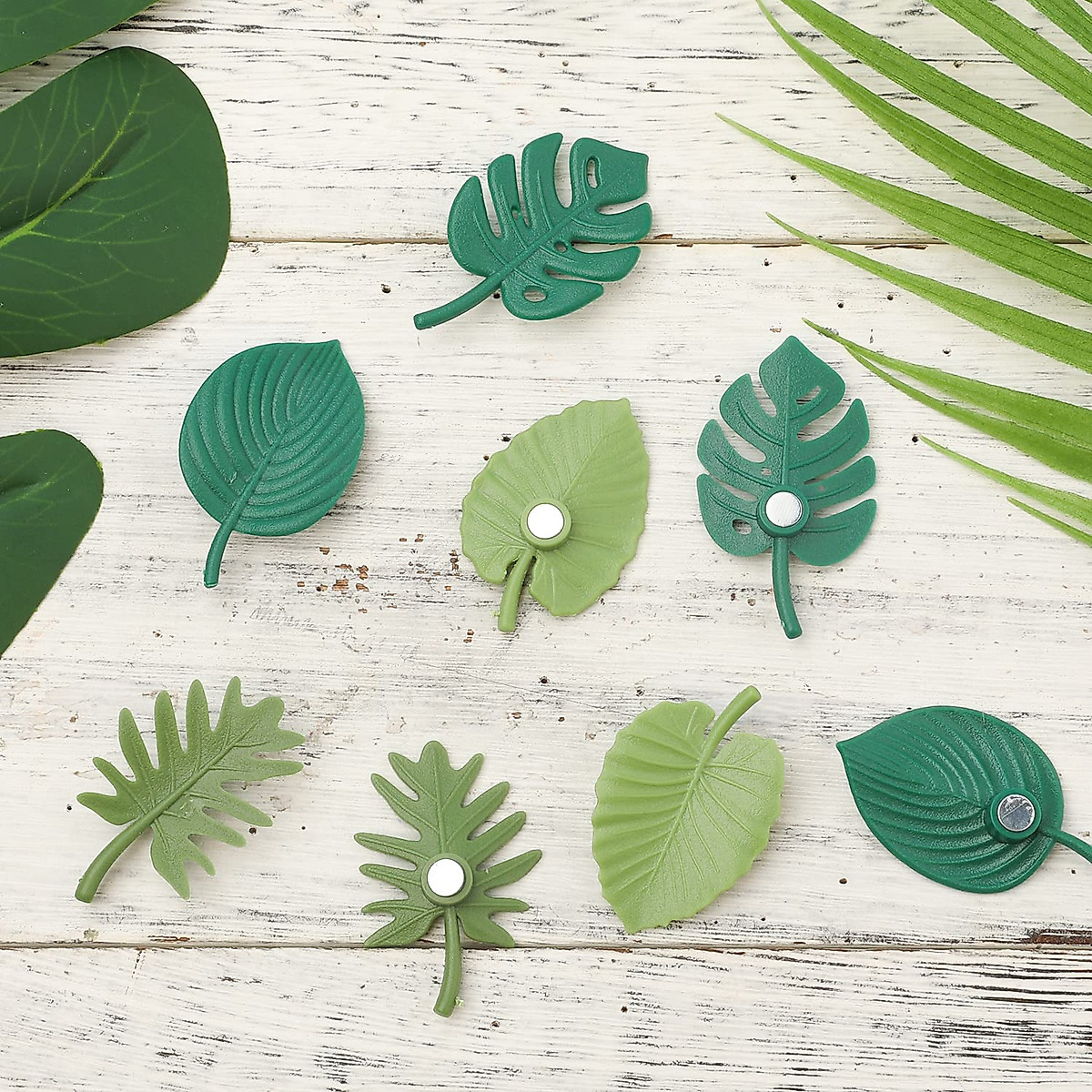 8pcs Plant Fridge Magnets, Aesthetic Leaf Fridge Magnets Mini Tropical Refrigerator Magnets Cute Fridge Magnets Monstera Plant Decor for Locker Fridge Home Office (4 Styles)