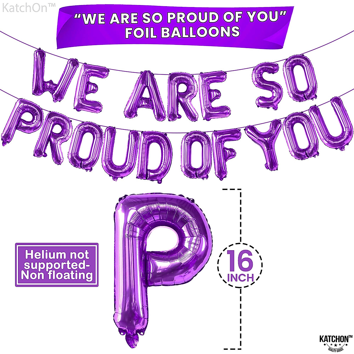 Katchon, We Are So Proud of You Balloons - 16 Inch, Pack of 27 | Congratulations Balloons, Rose Gold Graduation Decorations Class of 2024 | Graduation Foil Balloons, Graduation Balloons Class of 2024