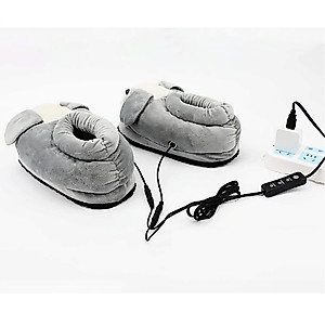 TRRAPLE USB Electric Heated Slippers, Electric Heated Foot Warmer Plush Dog Animal Slipper to Keep Feet Warmer Comfortable Warming Slippers