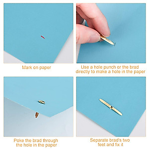 100 PCS Mini Brads, Brass Fasteners 20 x 8mm, Brass Metal Paper Fasteners for Craft & Scrapbooking Brad DIY