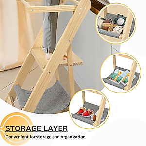 comax Toddler Tower Kitchen Stool Helper, Kids Kitchen Step Stool, Toddler Stool Kitchen Counter Standing Tower for Toddlers 1-3, Nursery Stand Ladder Toddler Helper Tower