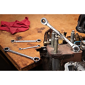 GEARWRENCH 4 Pc. Double Box Ratcheting E-Torx Wrench Set - 9224D,Silver