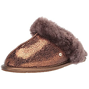 UGG Women's Scuffette II Metallic Sparkle Slipper, Bronze, 6