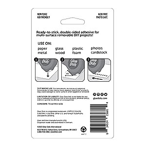Glue Dots GLU23681 Removable 3/16" Square Dispenser 450Pc Dispenser Glue Sq Runremovable, Clear