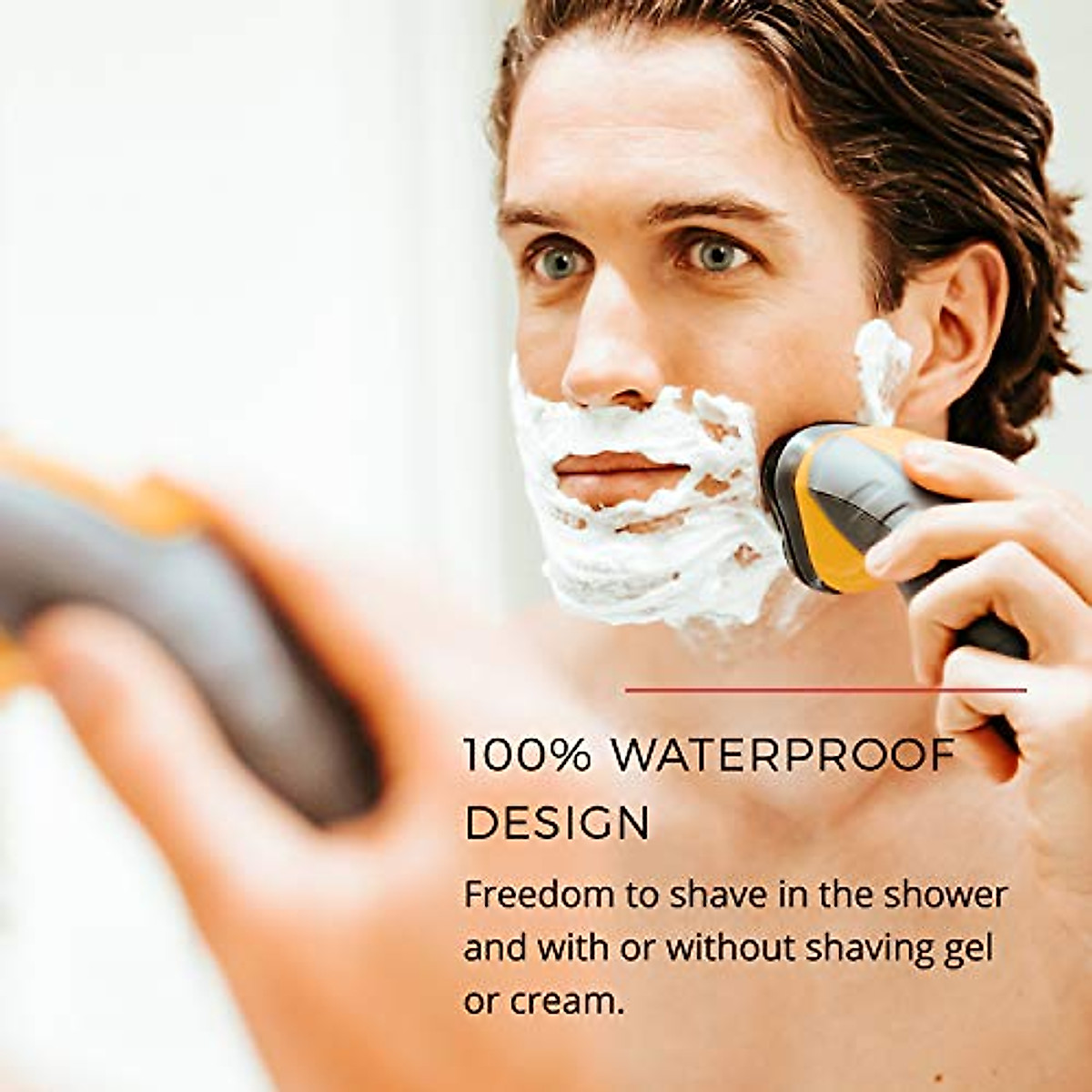 Remington Virtually Indestructible Rotary Shaver 5100, Electric Razor for Men, 100% Waterproof Design, Yellow