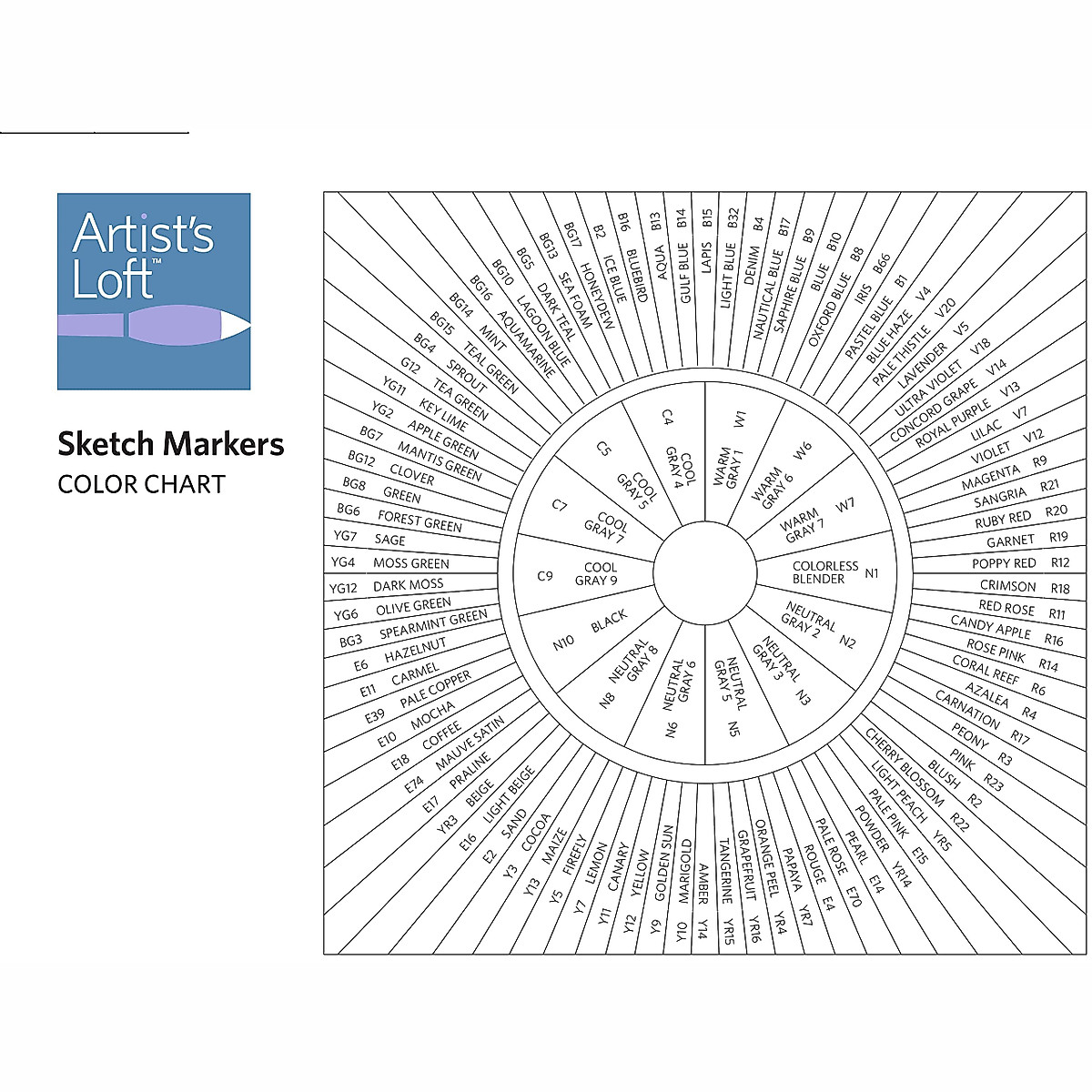 Artist's Loft Floral Level 2 Dual Tip Sketch Marker Set